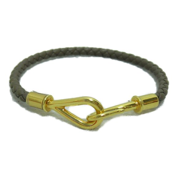 Hermes | Jewelry | Hermes Jumbo H Bracelet Gold Etoupe Grey Gold Plated ...